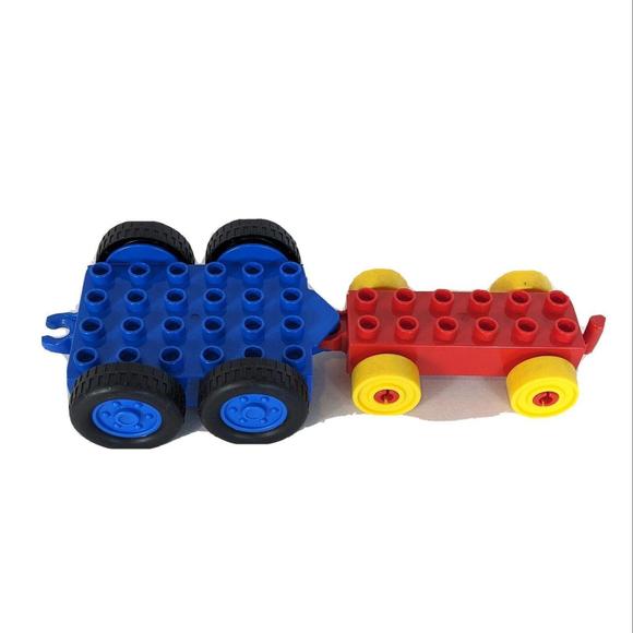 Other | Lego Duplo Trailers 4x6 Blue And Red Parts | Poshmark